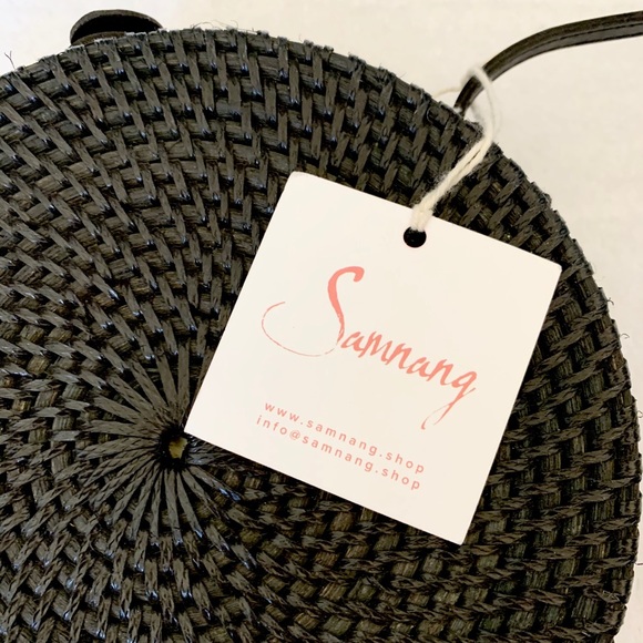 samnang | Bags | Samnang Bulat Noir Round Rattan Purse | Poshmark